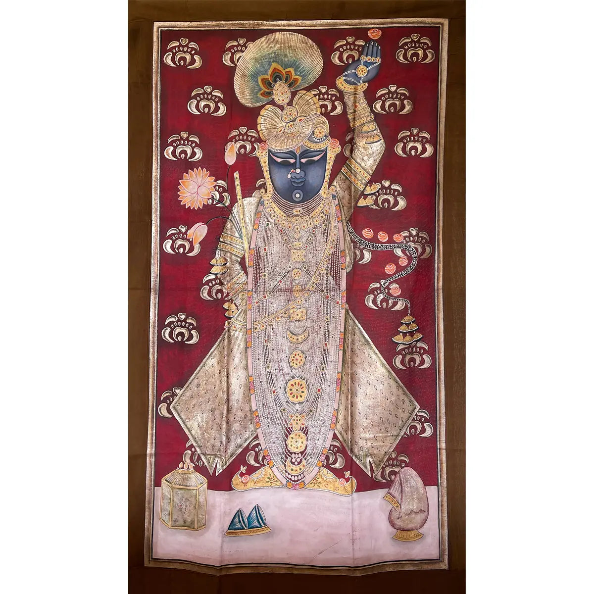 Crimson Splendor Pichwai Handmade Painting For Home Wall Decor ...