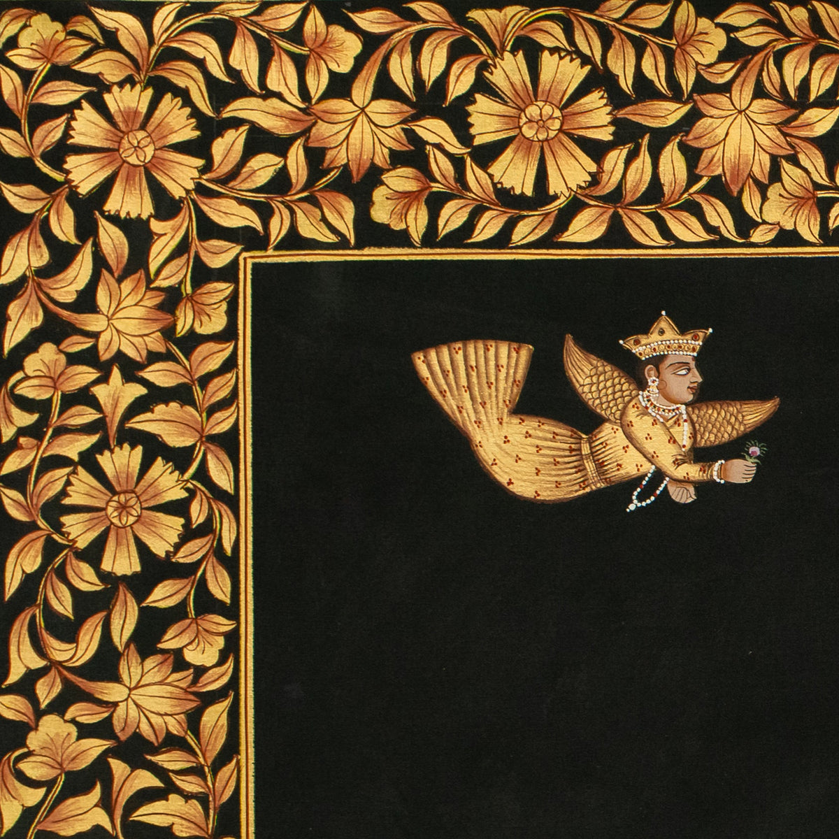 Black & Gold Shrinath Ji Gokul Chandrama Ji Swaroop Handmade Painting ...