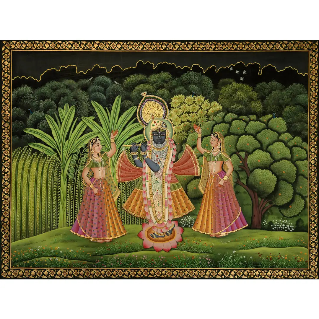 Exclusive Shrinathji Gokul Chandrama Swaroop Handmade Pichwai Painting ...
