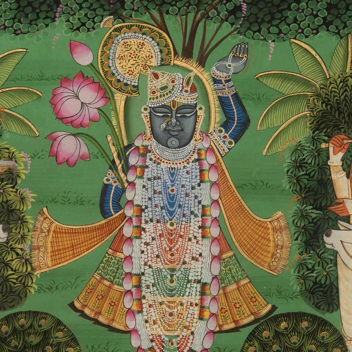 Divine Grace of Gokul Chandrama Handmade Pichwai Painting – TheBimba.com